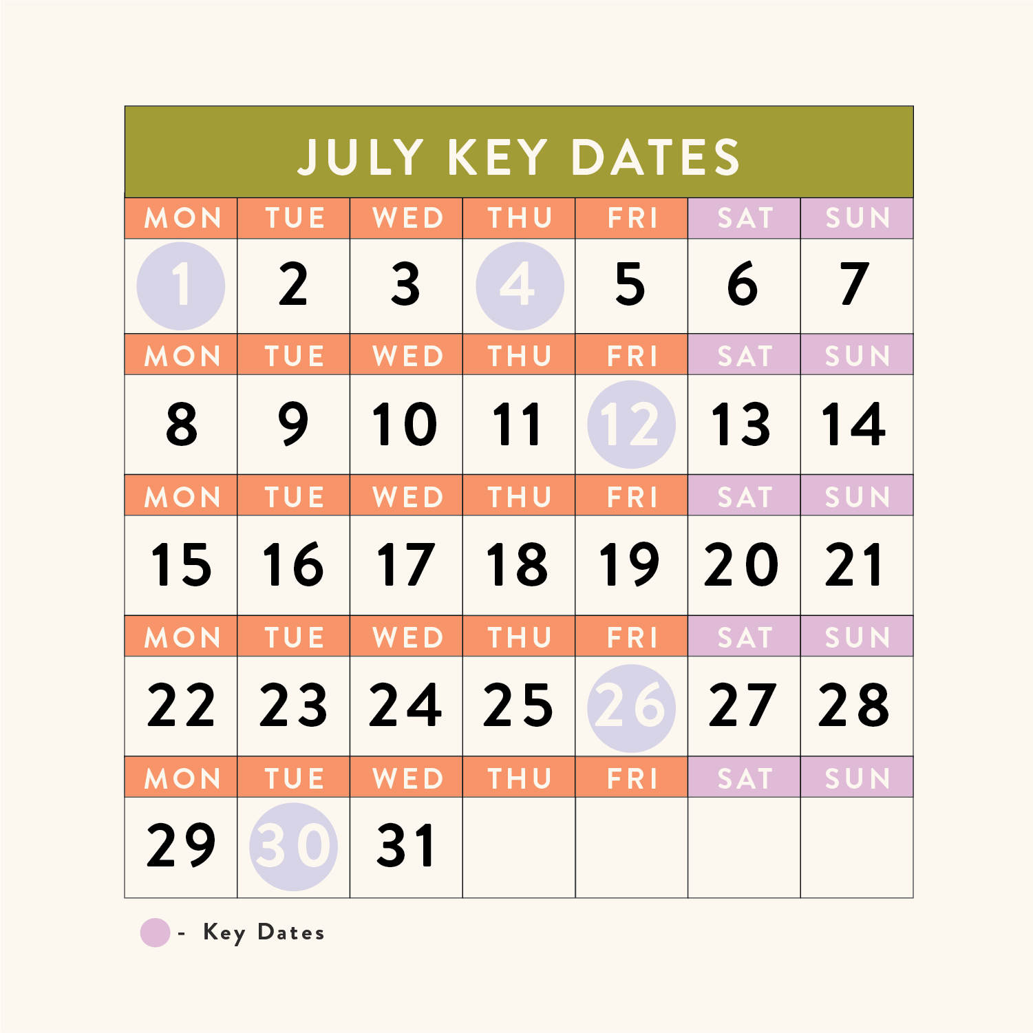Key Dates for July 2024 – Stay Organised | Good Tuesday