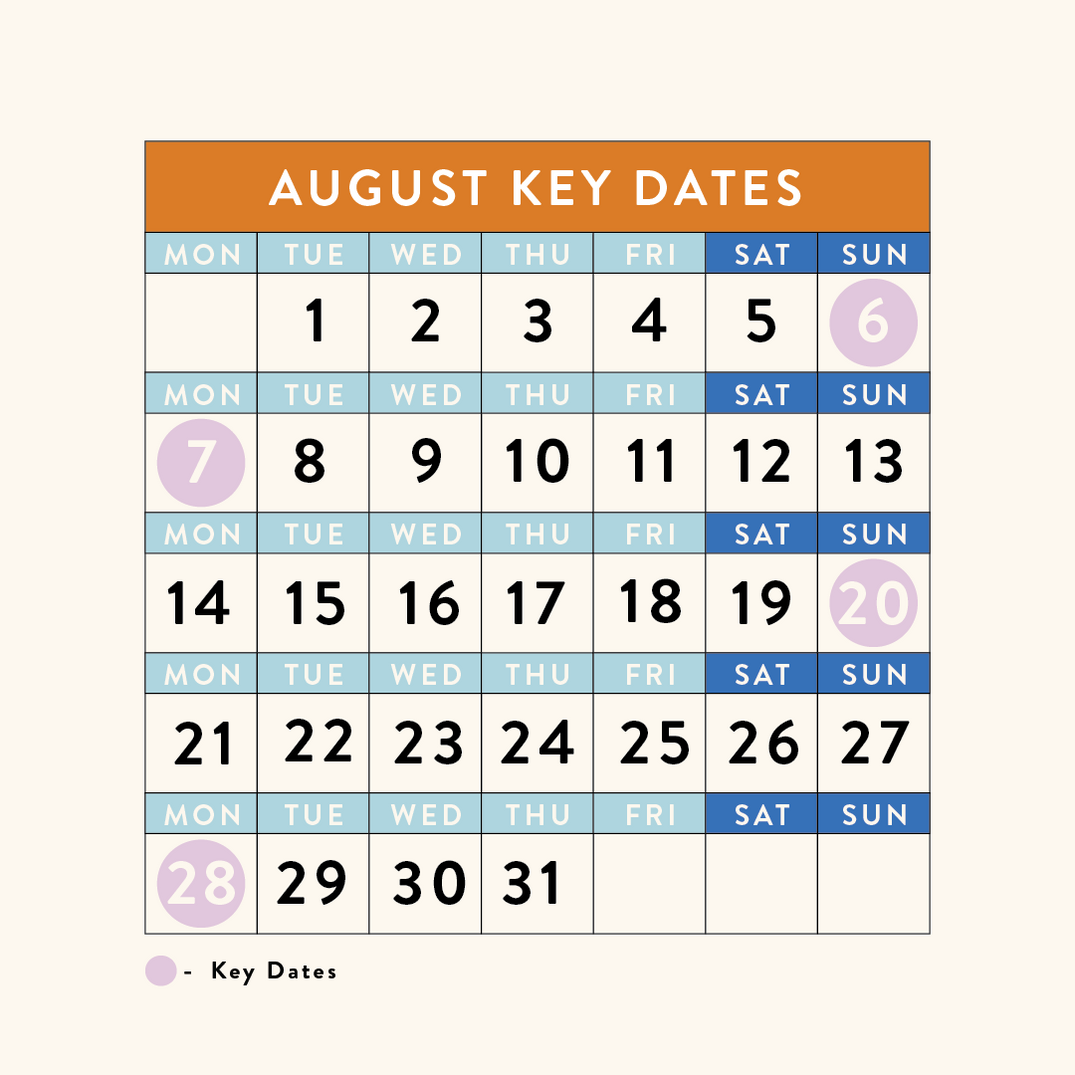 August 2023 - Dates for your calendar– Good Tuesday