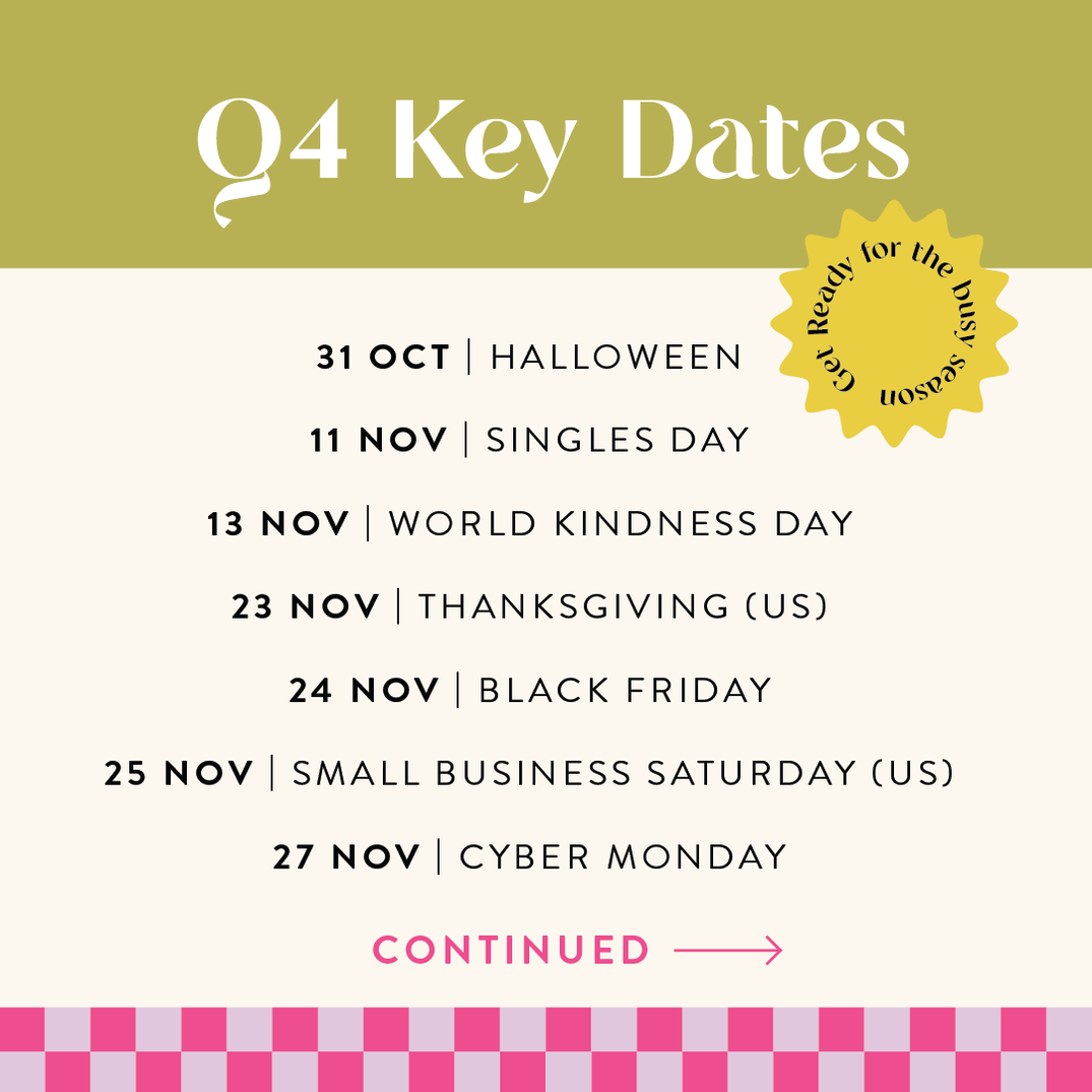 A list of Important Q4 Dates for your Small Business– Good Tuesday