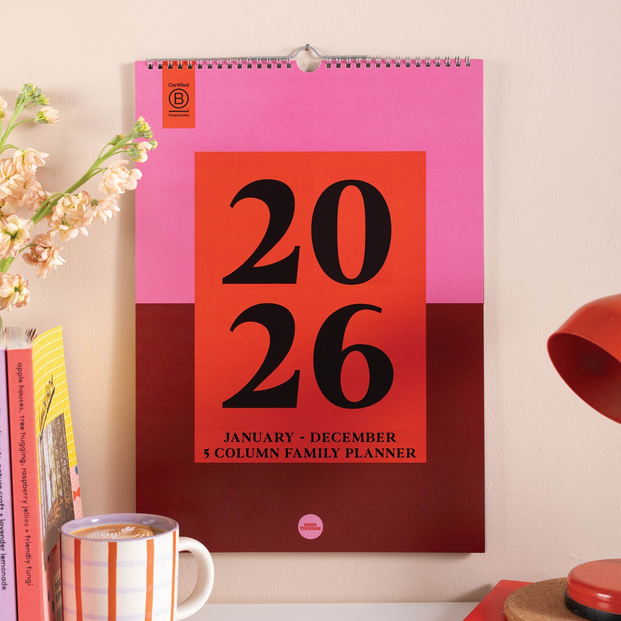 2026 Bold Block Family Planner | A3 5 Column Calendar | Good Tuesday