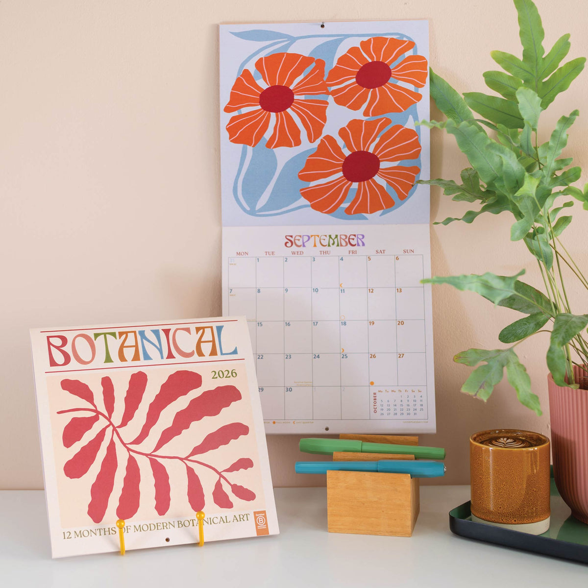 2026 Botanical Wall Calendar | Compact & Floral Design | Good Tuesday