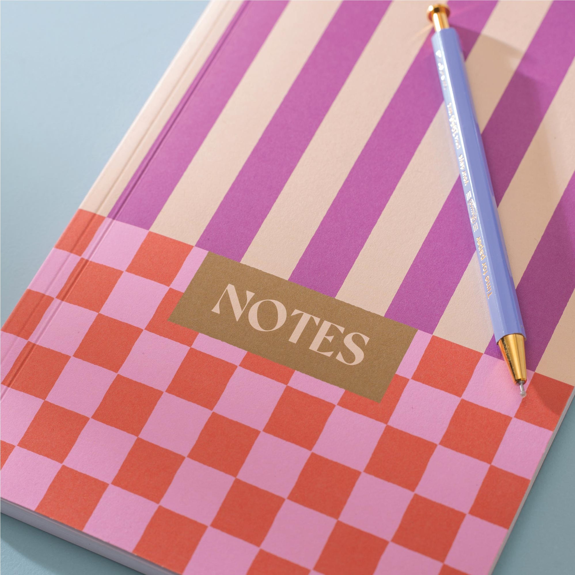 A5 Lay Flat Notebook | Checks and Stripes | Lined– Good Tuesday
