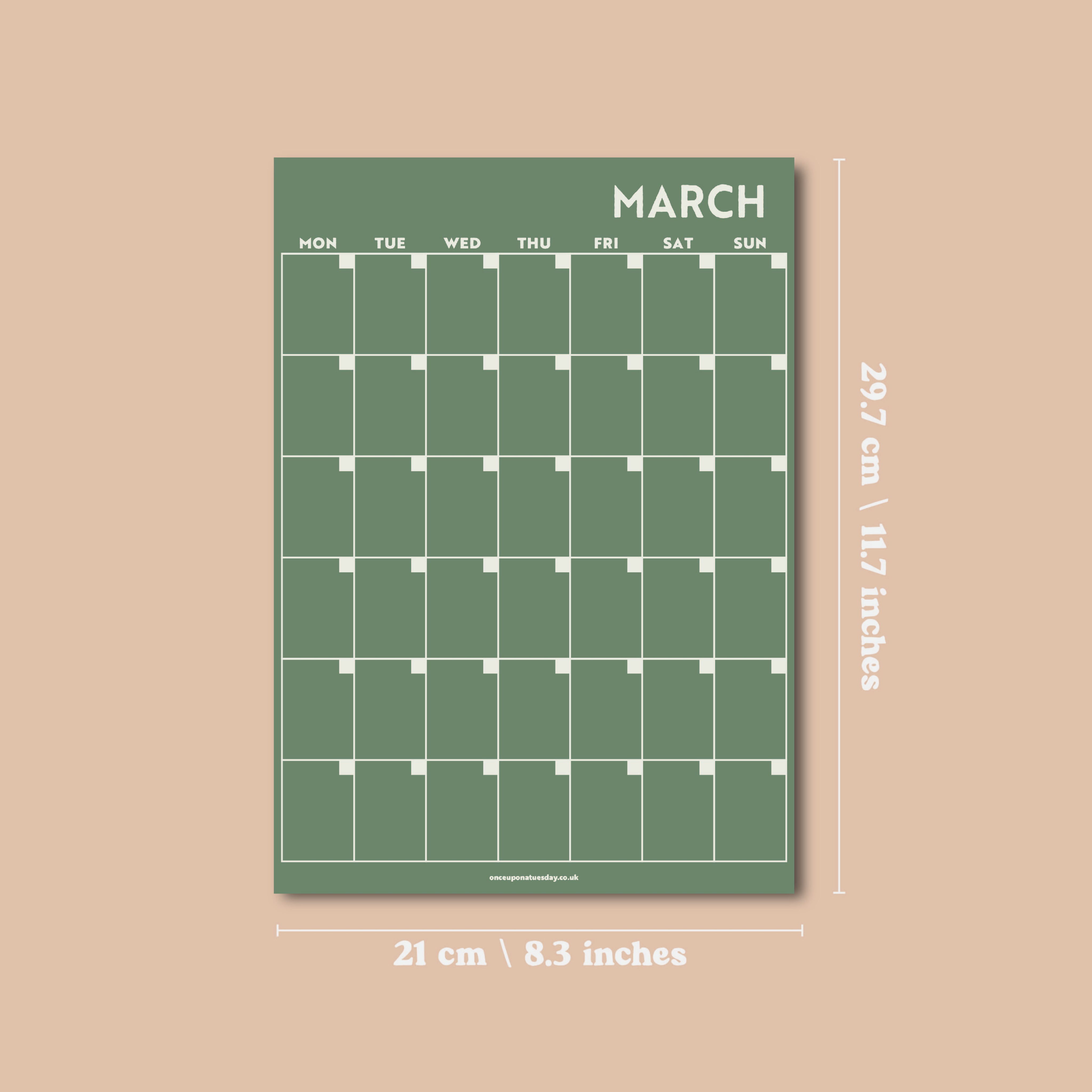 A4 Undated Monthly Wall Planner – Muted Design | Good Tuesday
