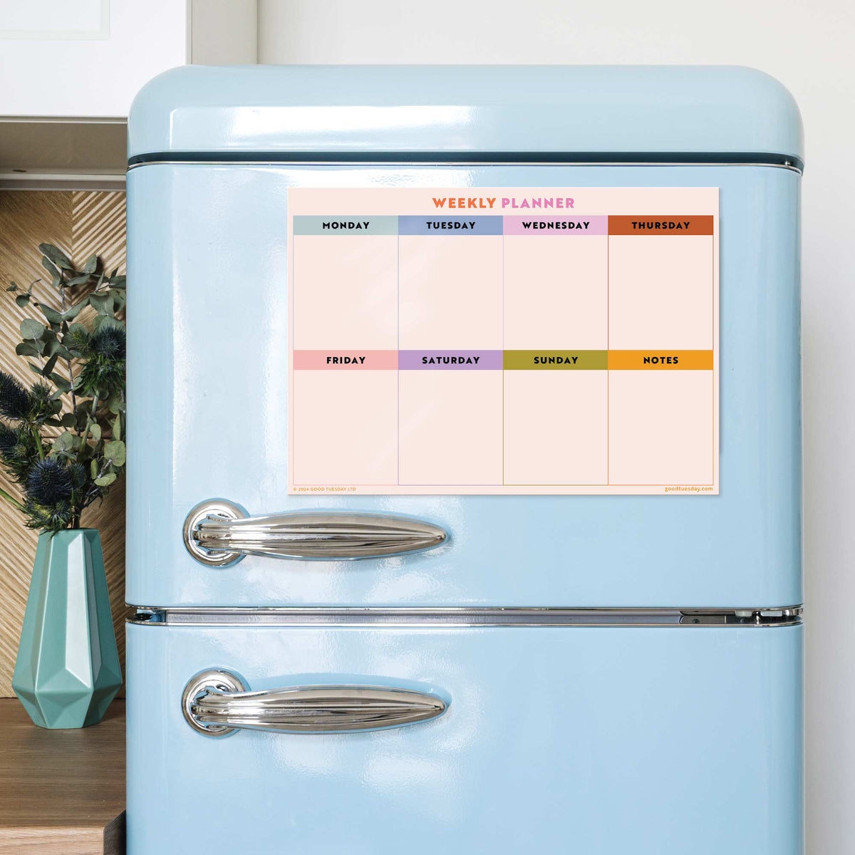 A3 Magnetic Weekly Planner – Rainbow Grid | Good Tuesday