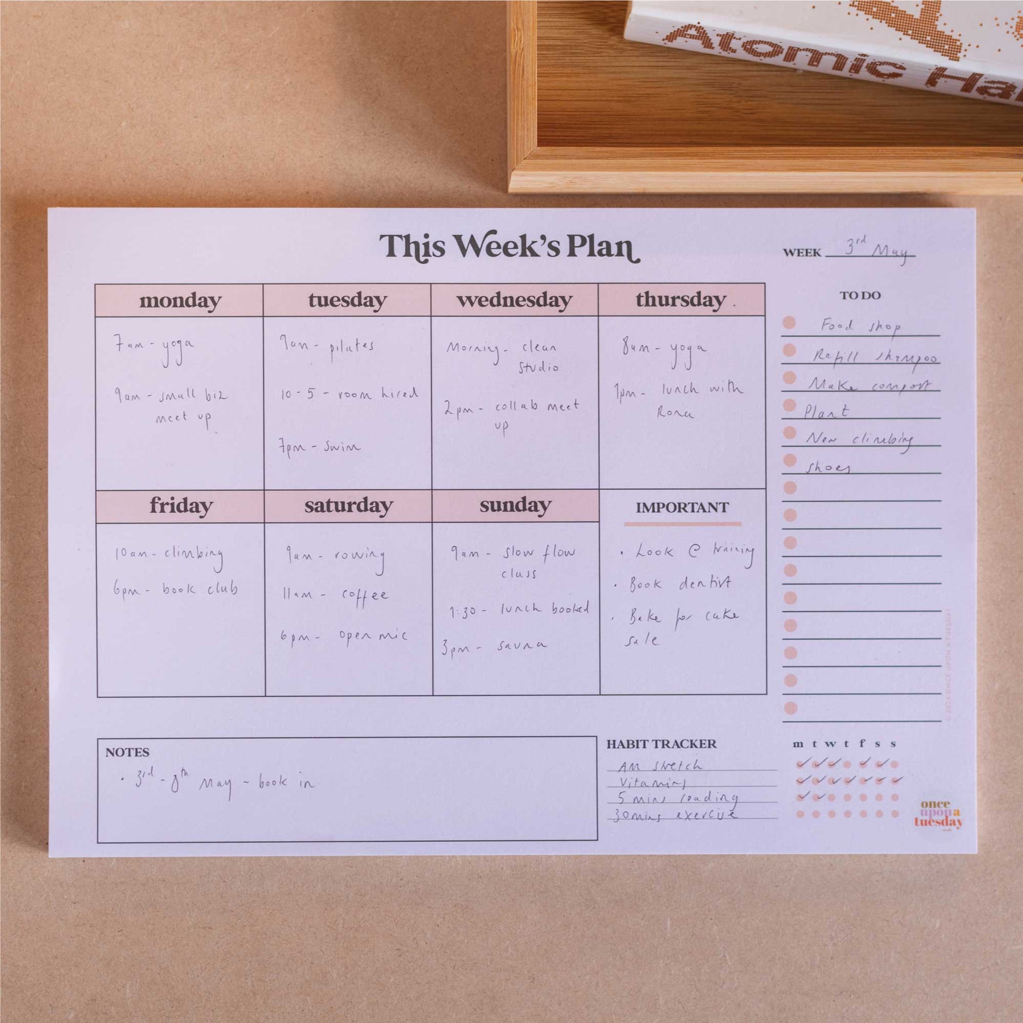 A4 Minimal Weekly Planner Pad – Habit Tracker | Good Tuesday