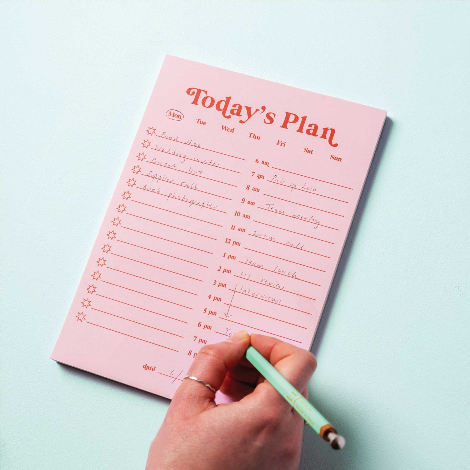 A5 Daily Planner Pad – Pink & Red | Good Tuesday