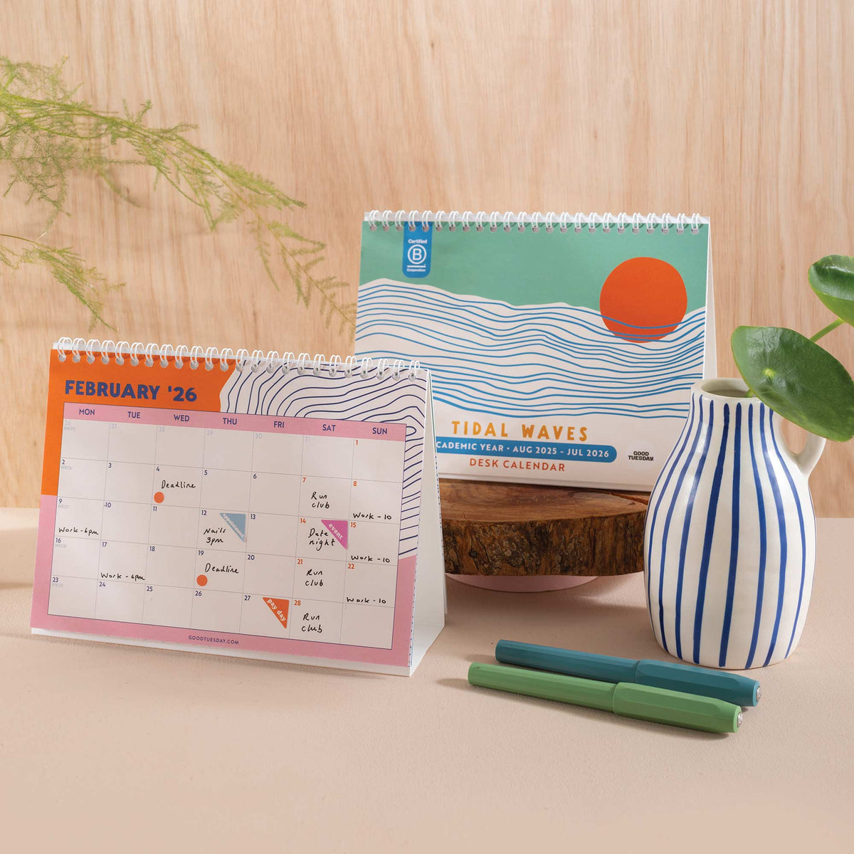 Ocean Tidal Waves Academic Desk Calendar | Good Tuesday